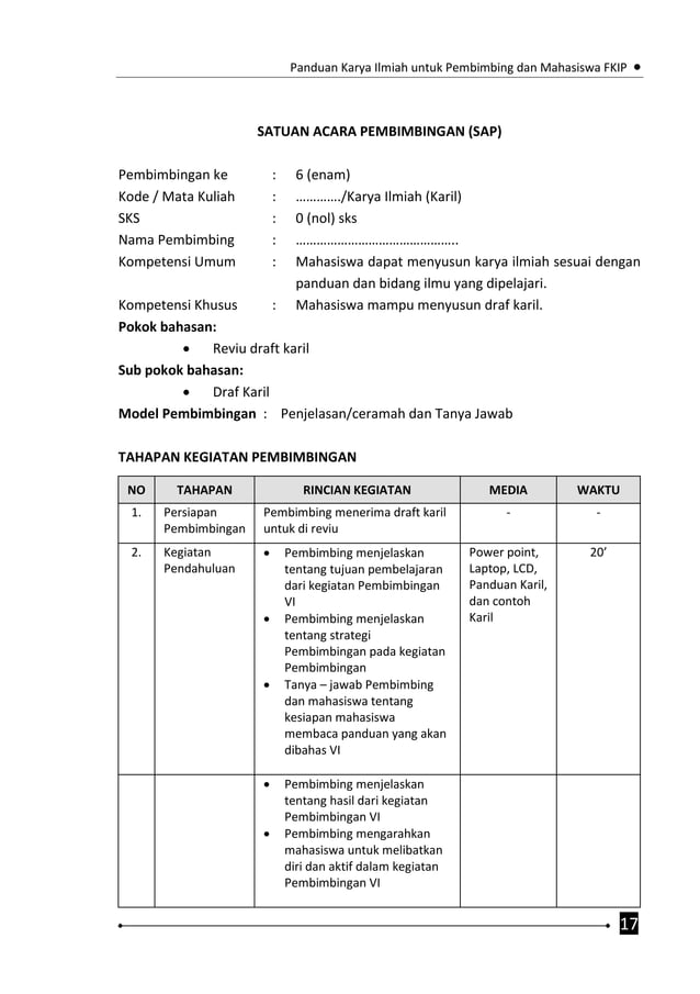 Panduan karil fkip_220213 | PDF