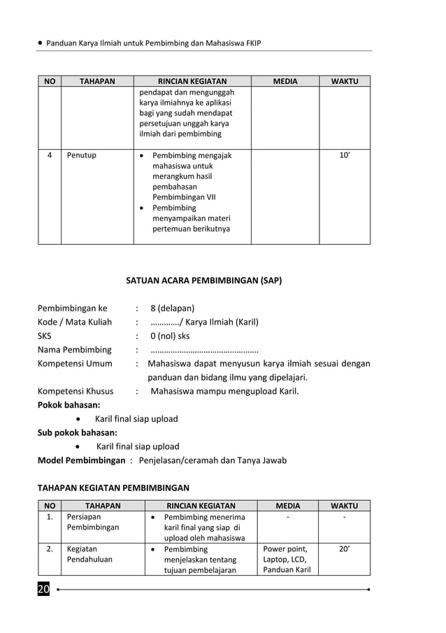 Panduan karil fkip_220213 | PDF