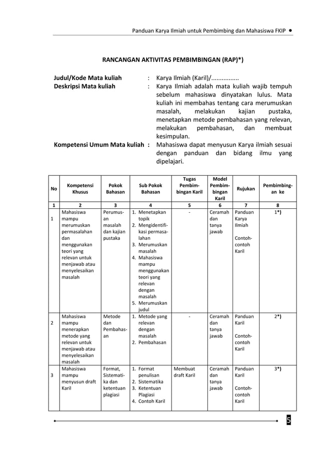 Panduan karil fkip_220213 | PDF