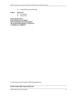 Panduan Laporan Kkp Dan Praktikum Terpadu | PDF