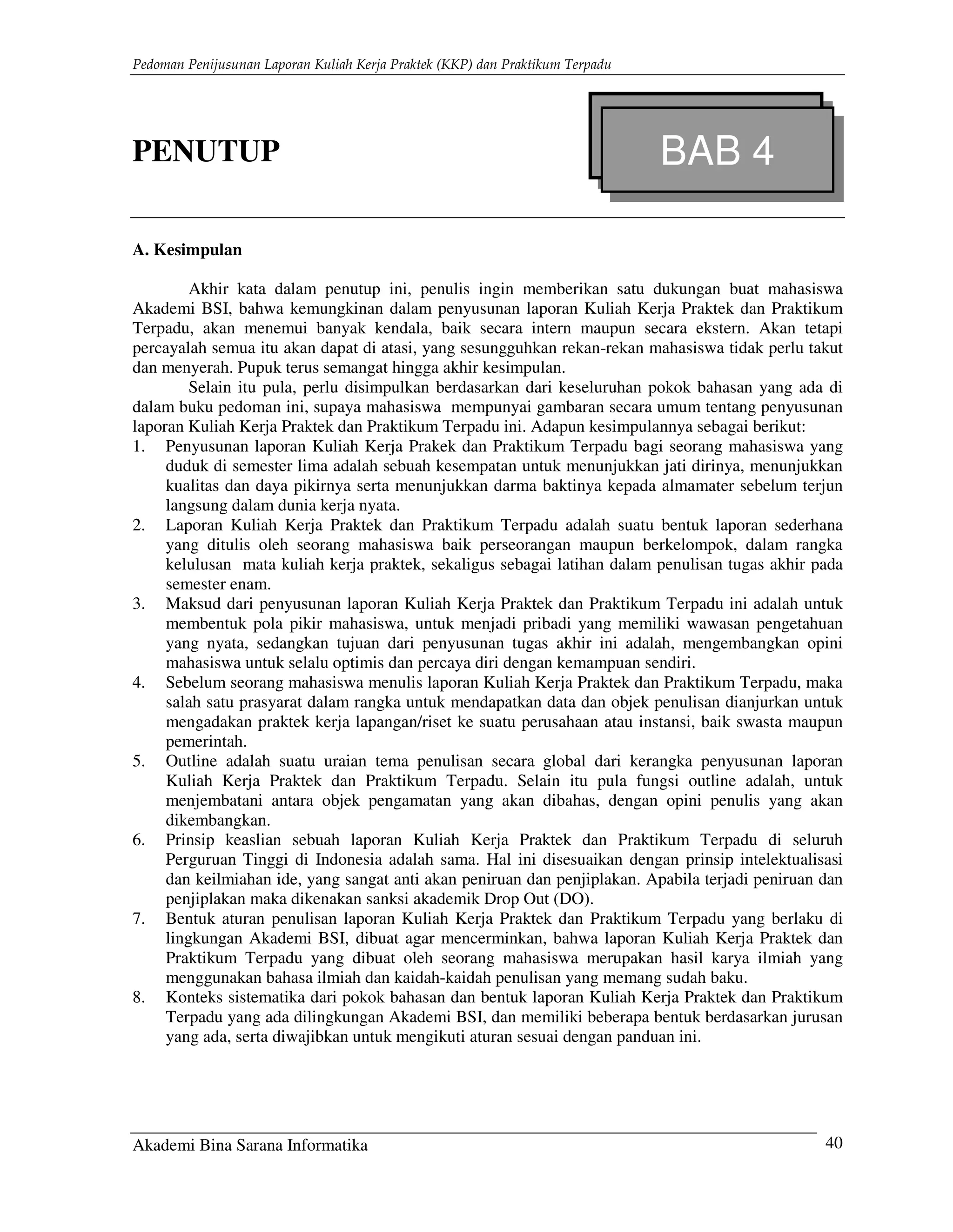 Panduan laporan kkp dan praktikum terpadu | PDF