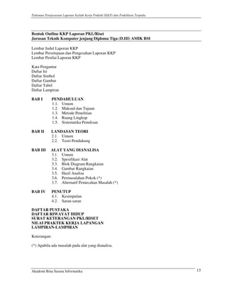 Panduan laporan kkp dan praktikum terpadu | PDF