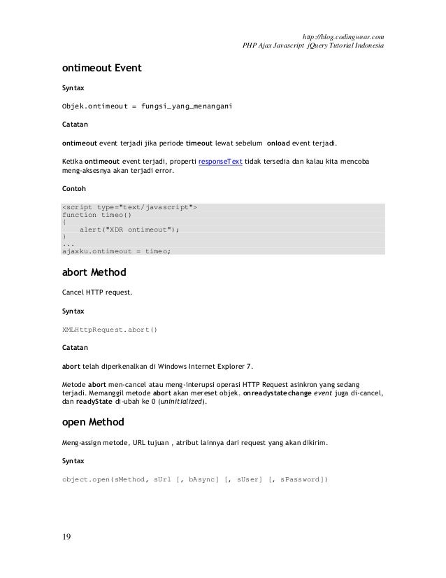 Panduan lengkap php ajax j query