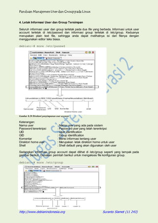 Panduan manajemen user dan group pada linux | DOCX