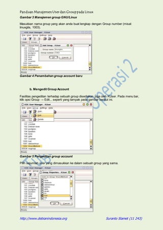 Panduan manajemen user dan group pada linux | DOCX
