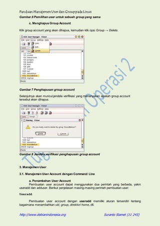 Panduan manajemen user dan group pada linux | DOCX