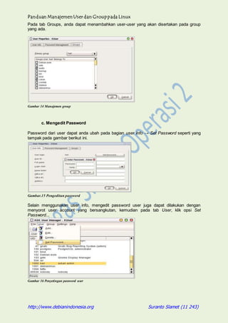 Panduan manajemen user dan group pada linux | DOCX