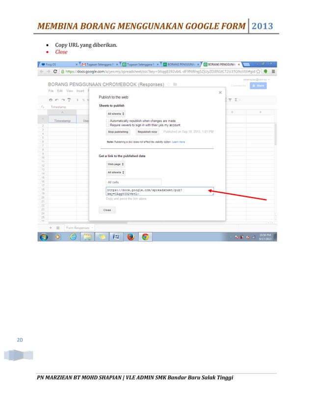 Panduan Membina Borang Menggunakan Google Form dalam Google Drives | PDF