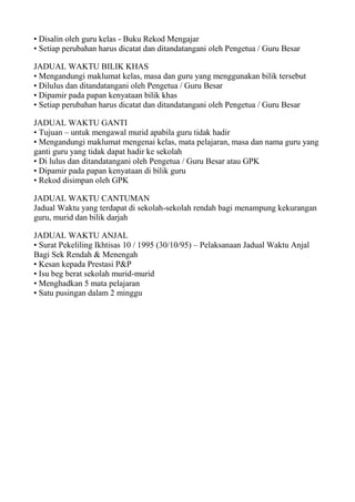 Panduan membina dan mengurus jadual waktu | DOCX