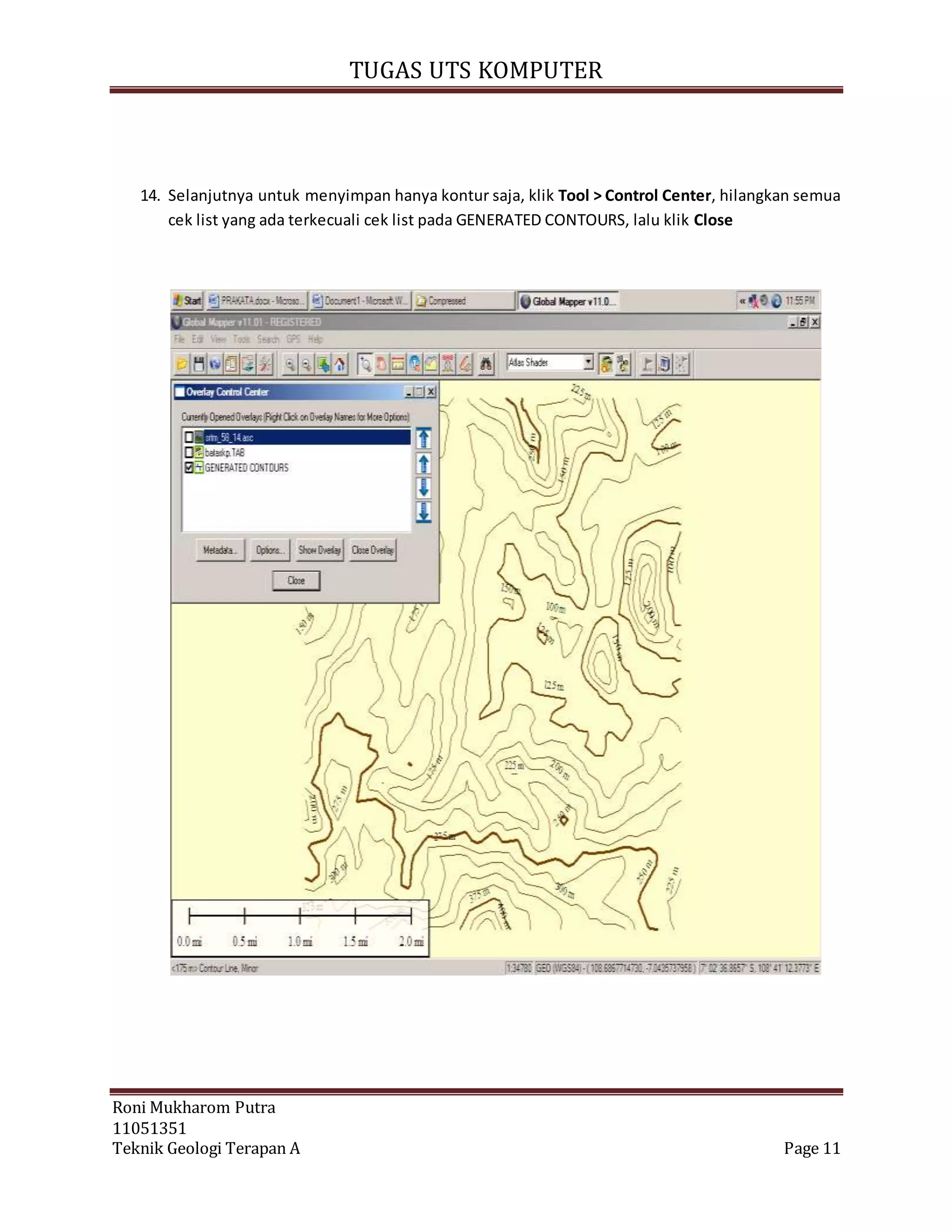 Panduan membuat kontur dengan map info | DOCX