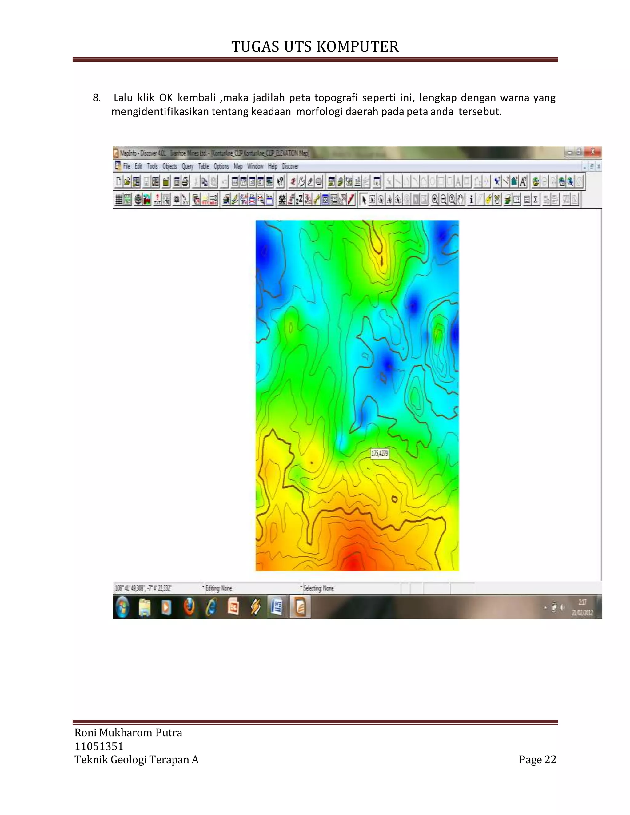 Panduan membuat kontur dengan map info | DOCX