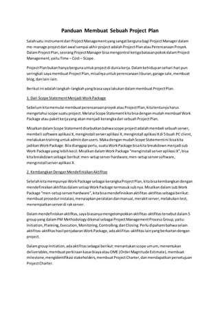 Panduan membuat sebuah project plan | PDF