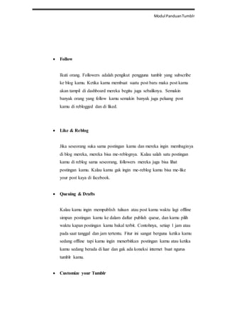 Panduan membuat tumblr | DOCX