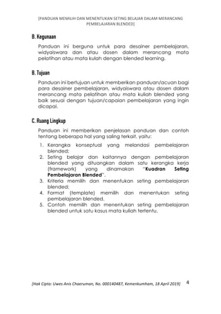 Panduan Memilih dan Menentukan Seting Belajar dalam Merancang Pembelajaran Blended | PDF