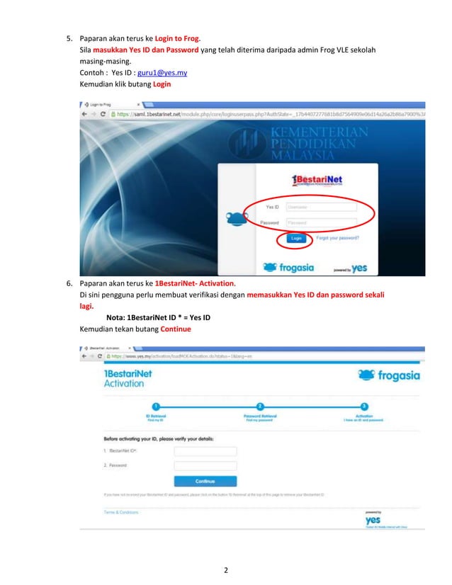 Panduan Mengaktifkan Yes ID atau Login FROG VLE menggunakan www.yes.my