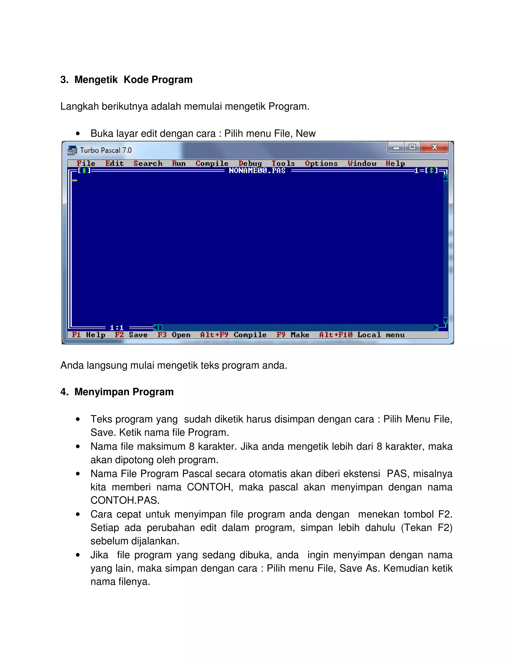 Panduan menggunakan program pascal versi 7 | PDF