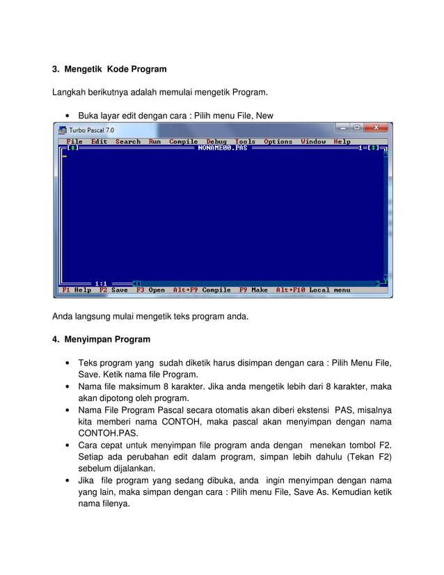 Panduan menggunakan program pascal versi 7 | PDF