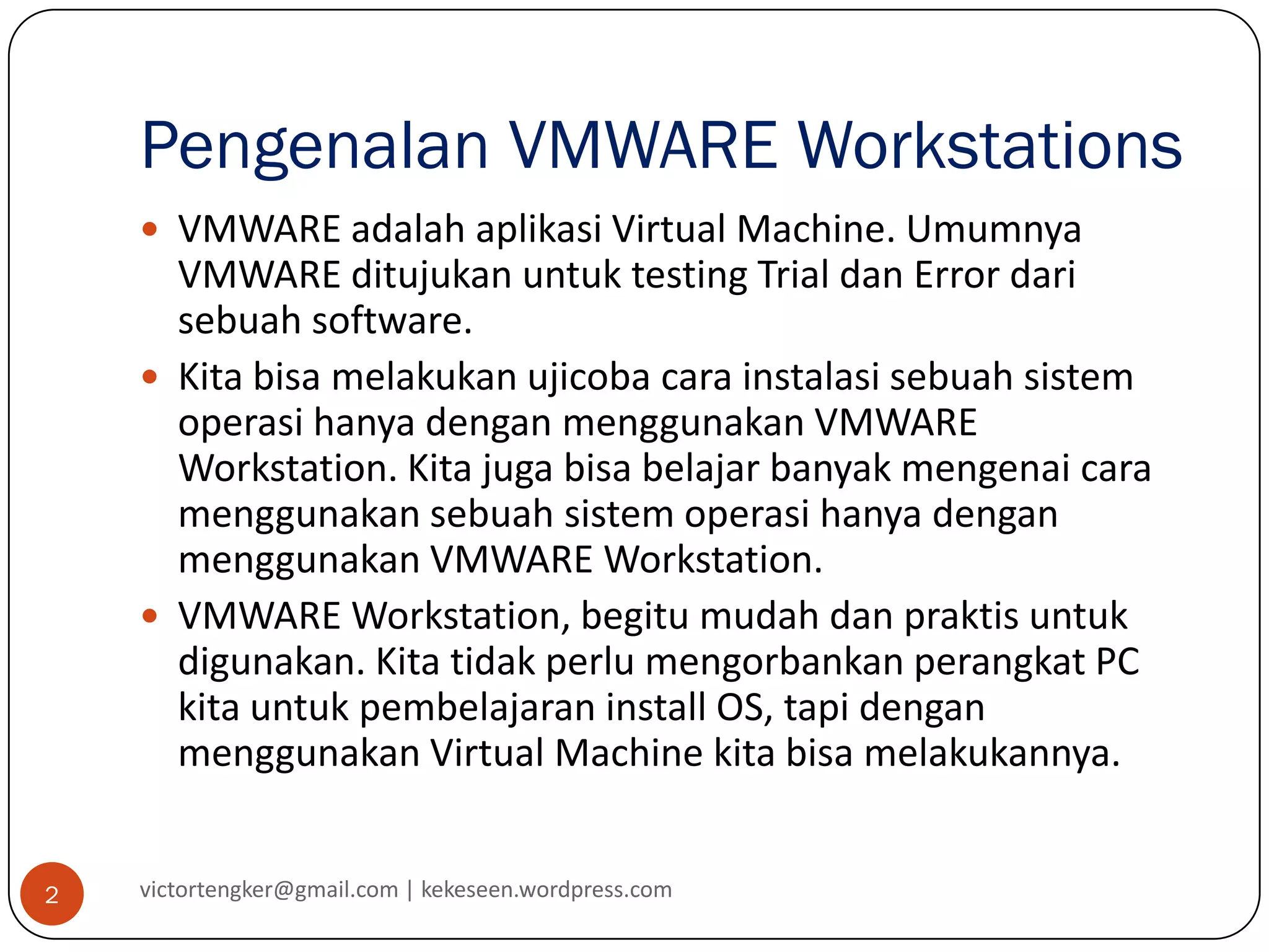 Panduan menggunakan vmware workstation v1012 | PDF