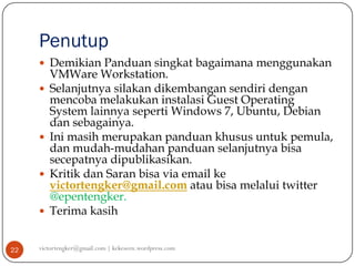 Panduan menggunakan vmware workstation v1012 | PDF