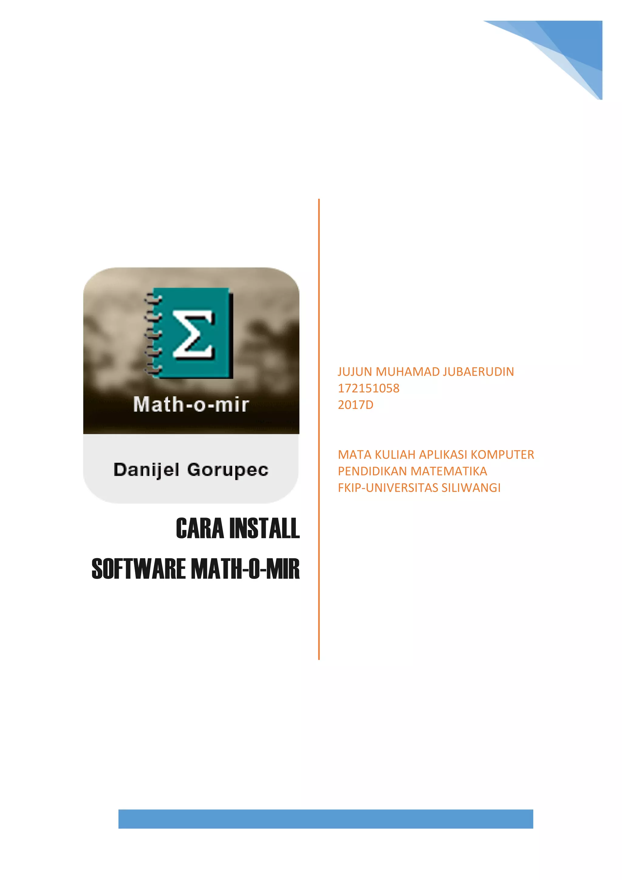 Panduan Menginstall Software Math O Mir | Software Matematika | PDF