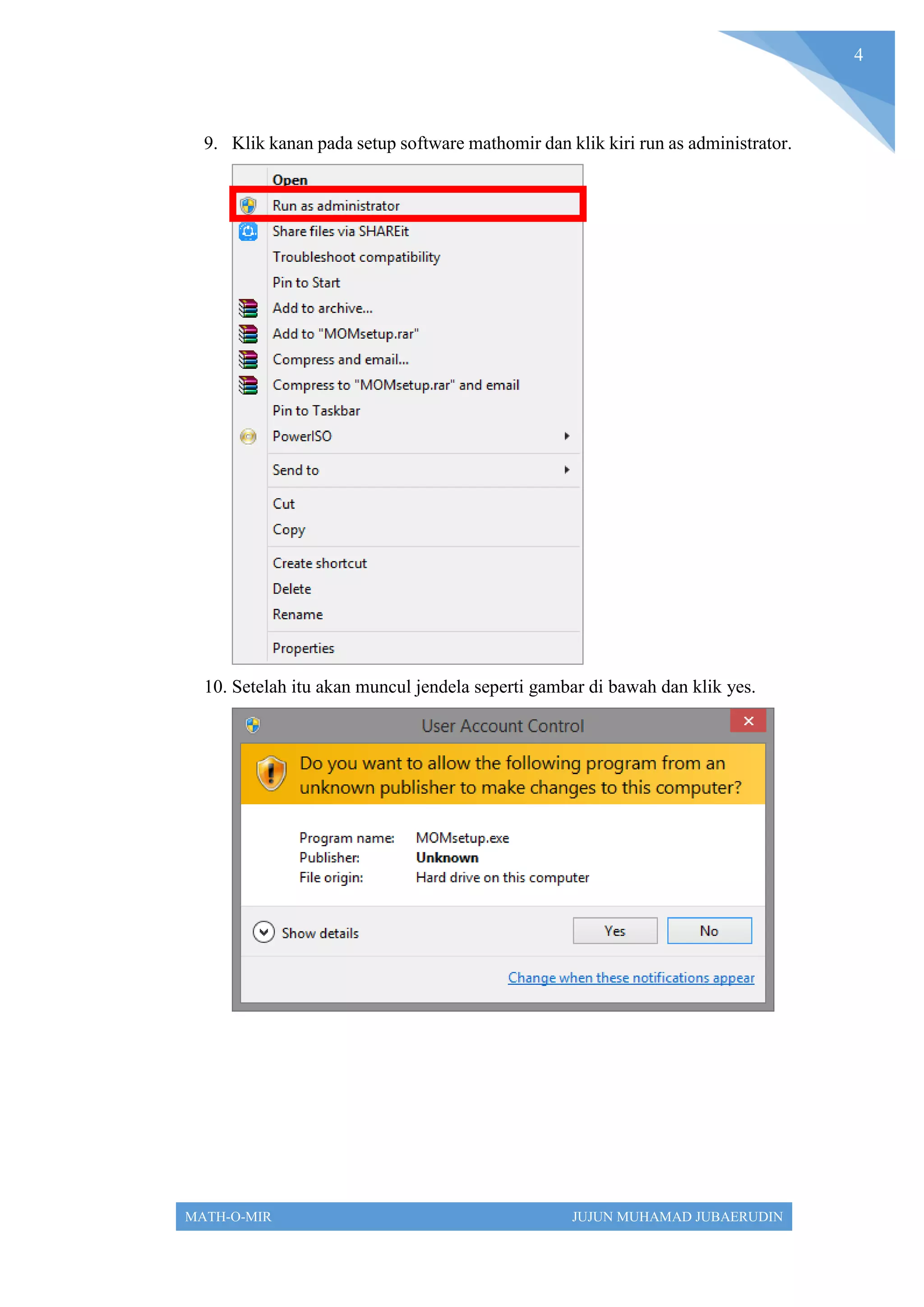 Panduan Menginstall Software Math O Mir | Software Matematika | PDF