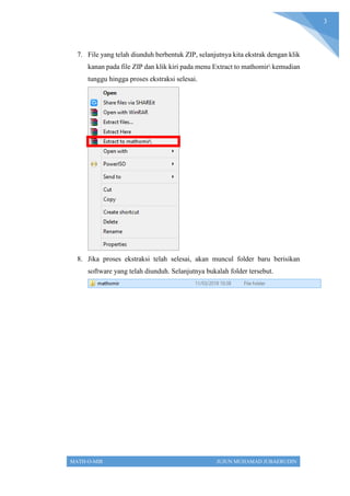 Panduan Menginstall Software Math O Mir | Software Matematika | PDF