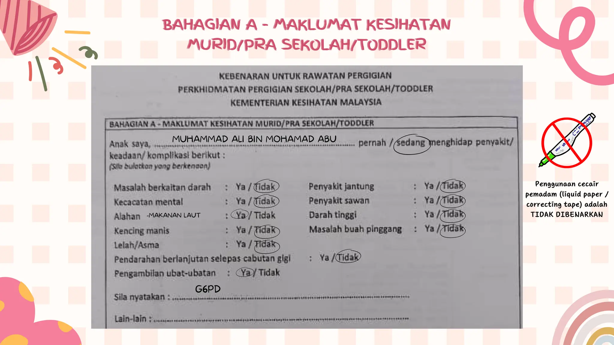 PANDUAN MENGISI KAD HIJAU KAD RAWATAN SEKOLAH | PDF