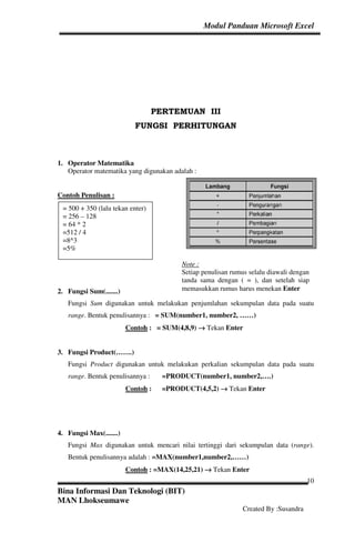 Panduan microsoft office excel 2007 | PDF
