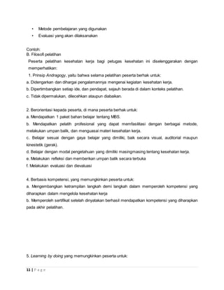 Panduan model desain pelatihan pendidikan | DOCX