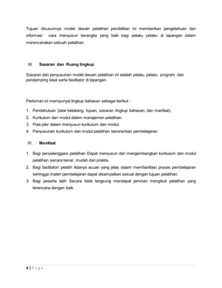 Panduan model desain pelatihan pendidikan | DOCX