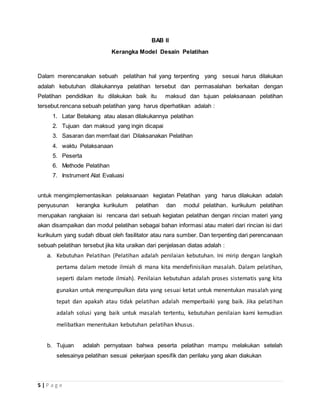 Panduan model desain pelatihan pendidikan | DOCX