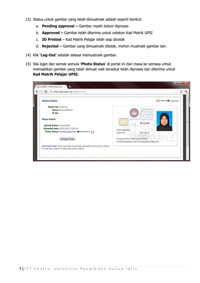 Panduan Muat Naik Gambar Kad Matrik | PDF