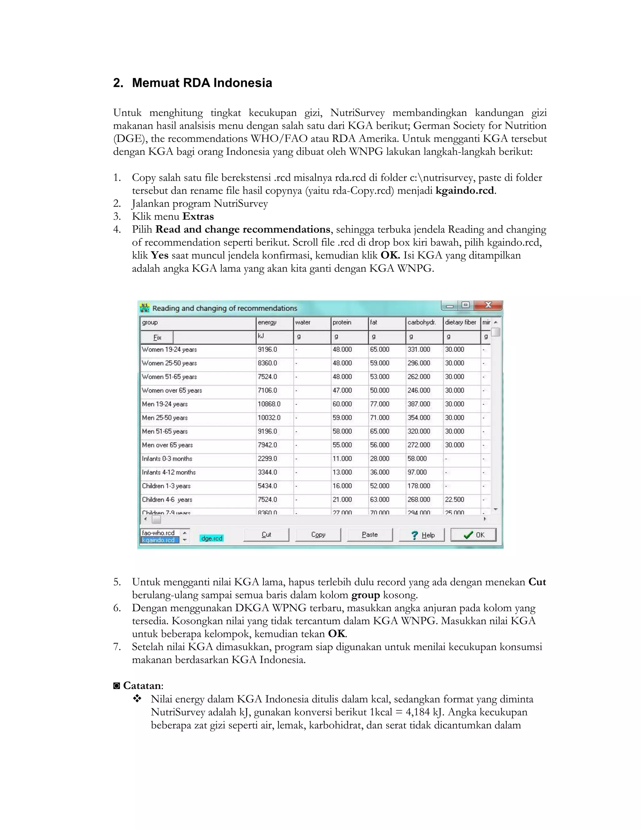 tip & trik nutrisurvey utk menganalisis kecukupan gizi individu & kelompok | PDF