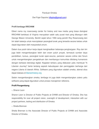 Panduan omeka (awal) | PDF
