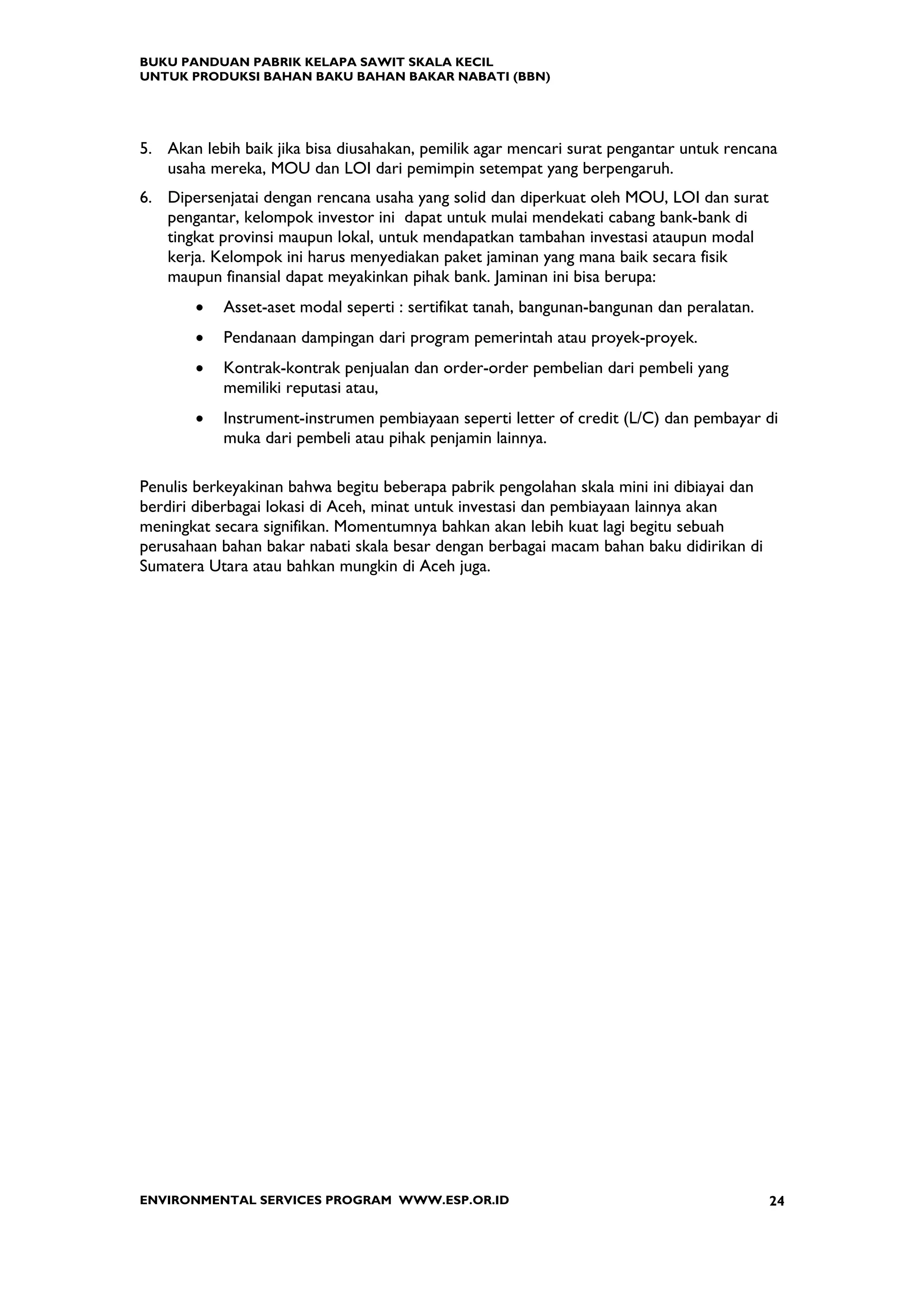 Panduan Pembangunan Pabrik Kelapa Sawit Mini | PDF