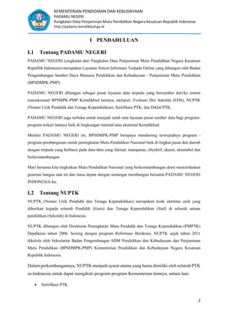 Panduan Penggunaan Aplikasi PADAMU NEGERI | PDF