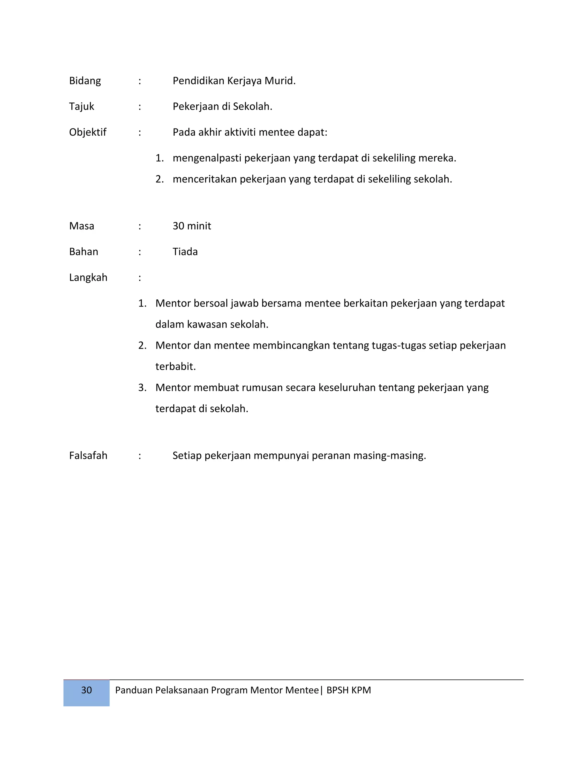 Panduan pelaksanaan dan modul program mentor mentee di sekolah | PDF