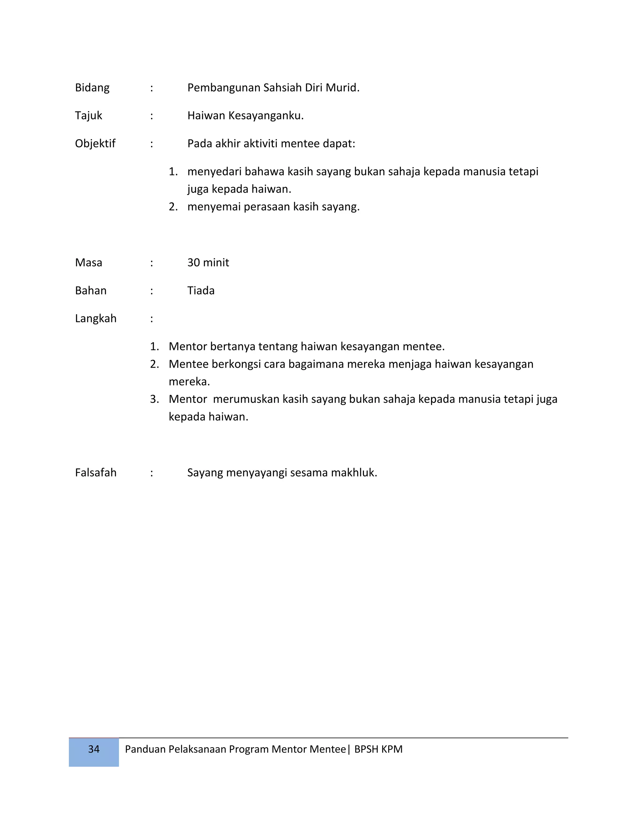 Panduan pelaksanaan dan modul program mentor mentee di sekolah | PDF