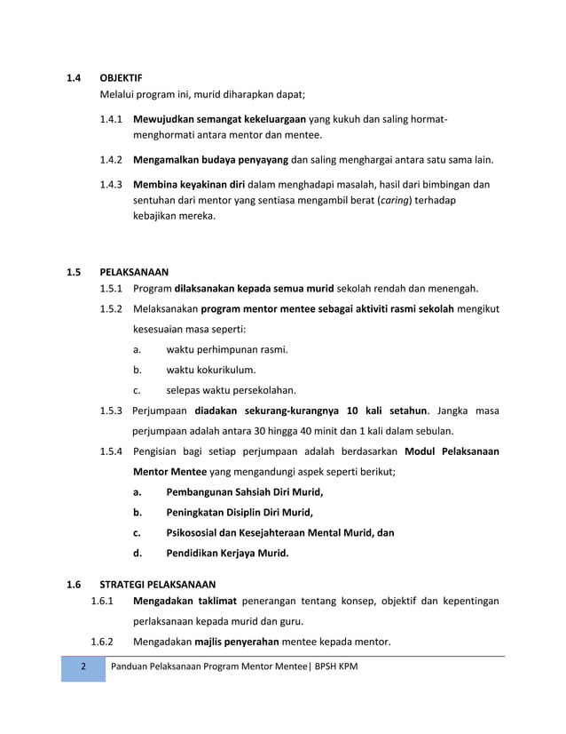 Panduan Pelaksanaan Dan Modul Program Mentor Mentee Di Sekolah Pdf
