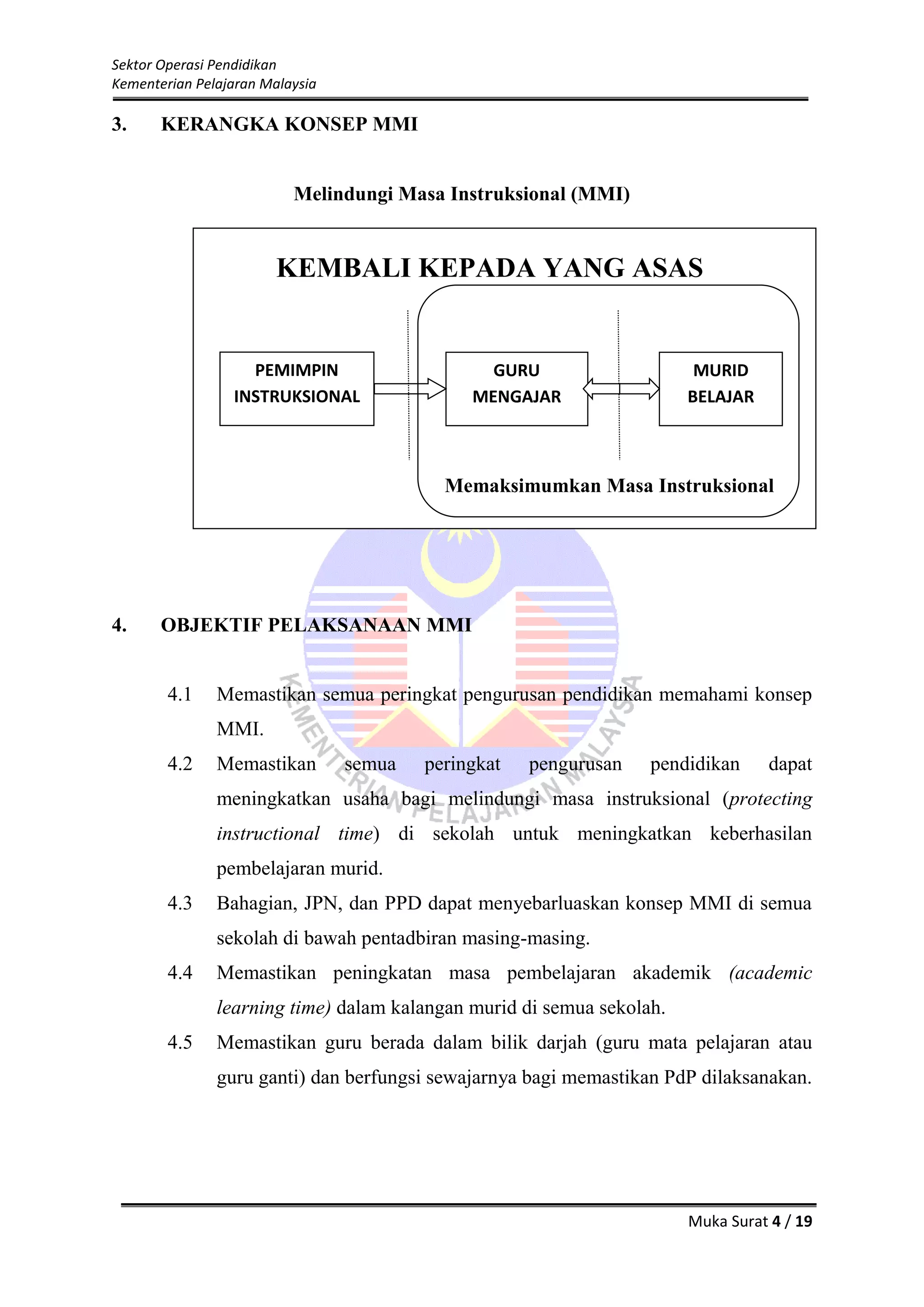 Panduan pelaksanaan melindungi masa instruksional | PDF