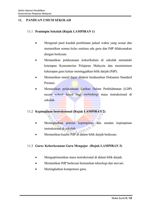 Panduan pelaksanaan melindungi masa instruksional | PDF