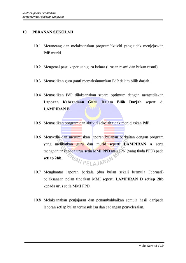 Panduan pelaksanaan melindungi masa instruksional | PDF