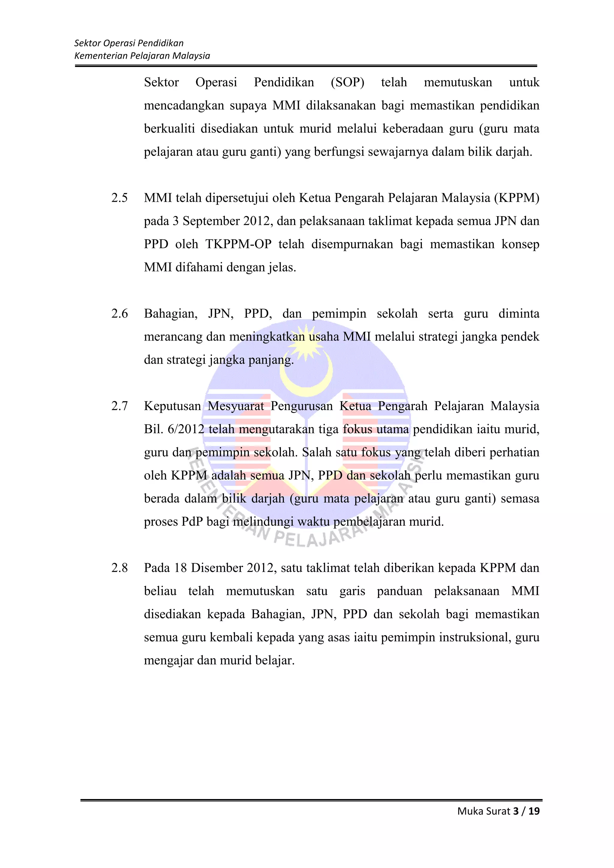 Panduan pelaksanaan mmi | PDF