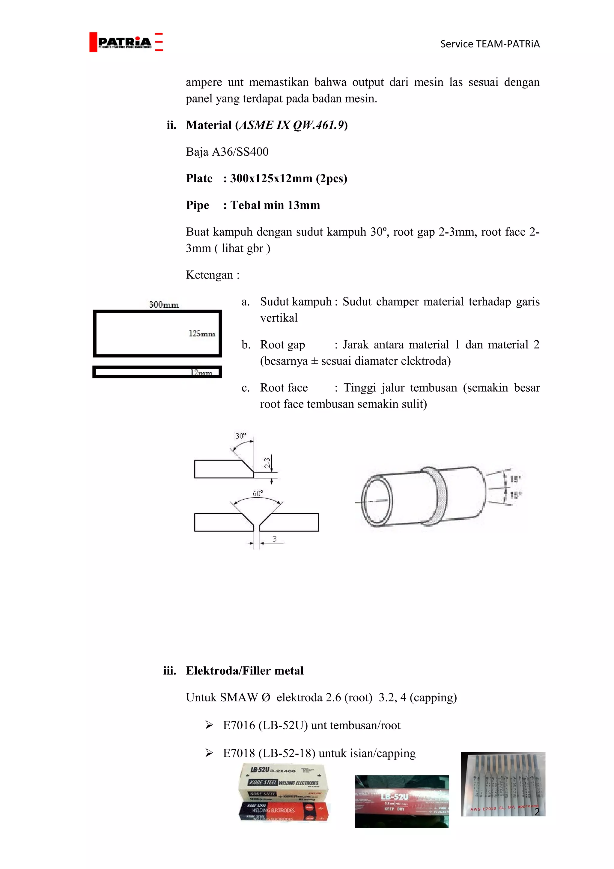 Panduan pelaksanaan uji welder test | DOC