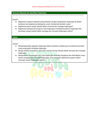 Panduan Pendaftaran Peserta KPP Mining Youth in Action dan Contoh Proposal KPP Mining Youth In ...