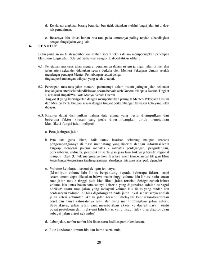 Panduan penentuan klasifikasi_fungsi_jalan_di_wilayah_perkotaan | PDF