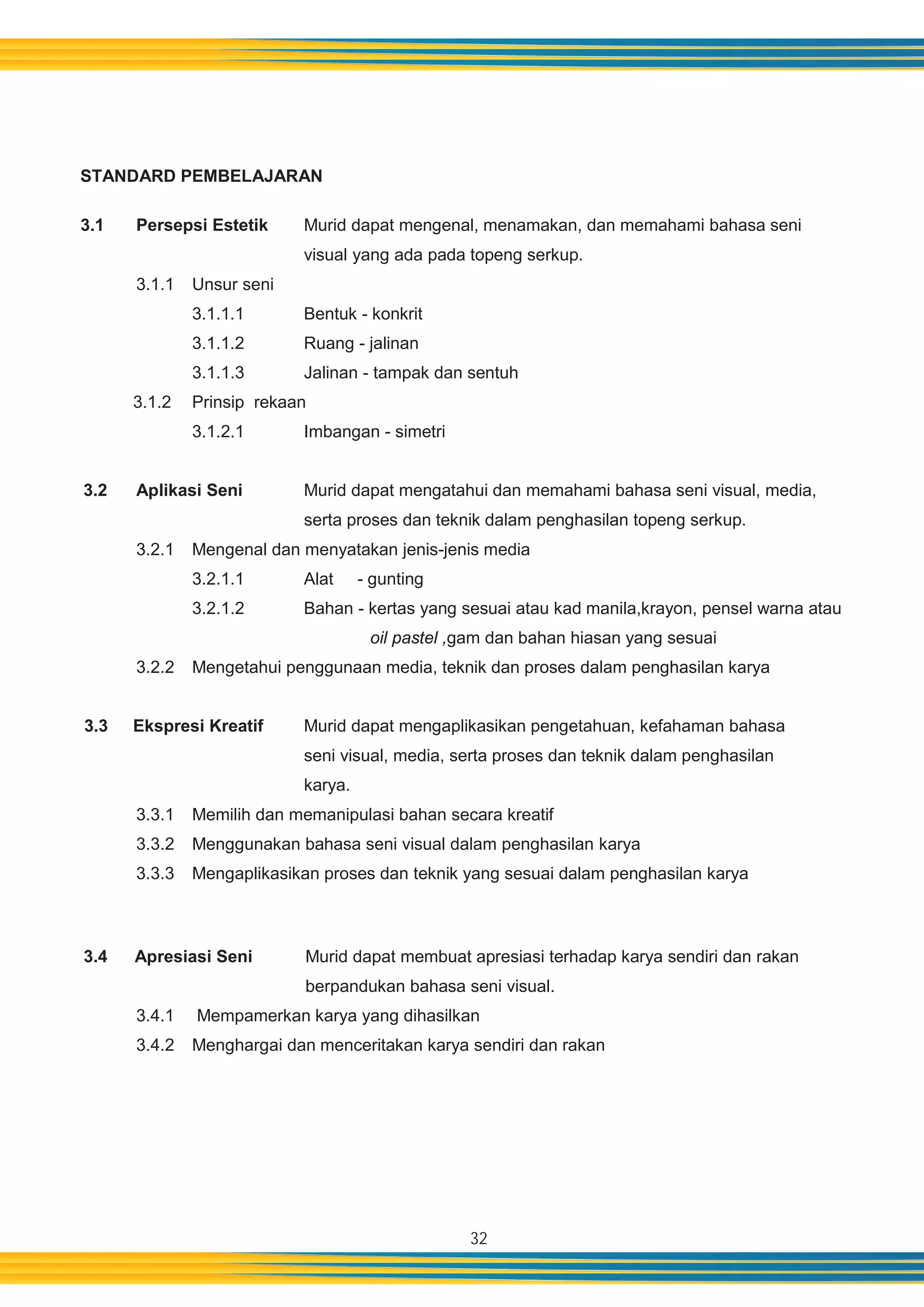 Panduan pengajaran dunia seni visual tahun 3 | PDF