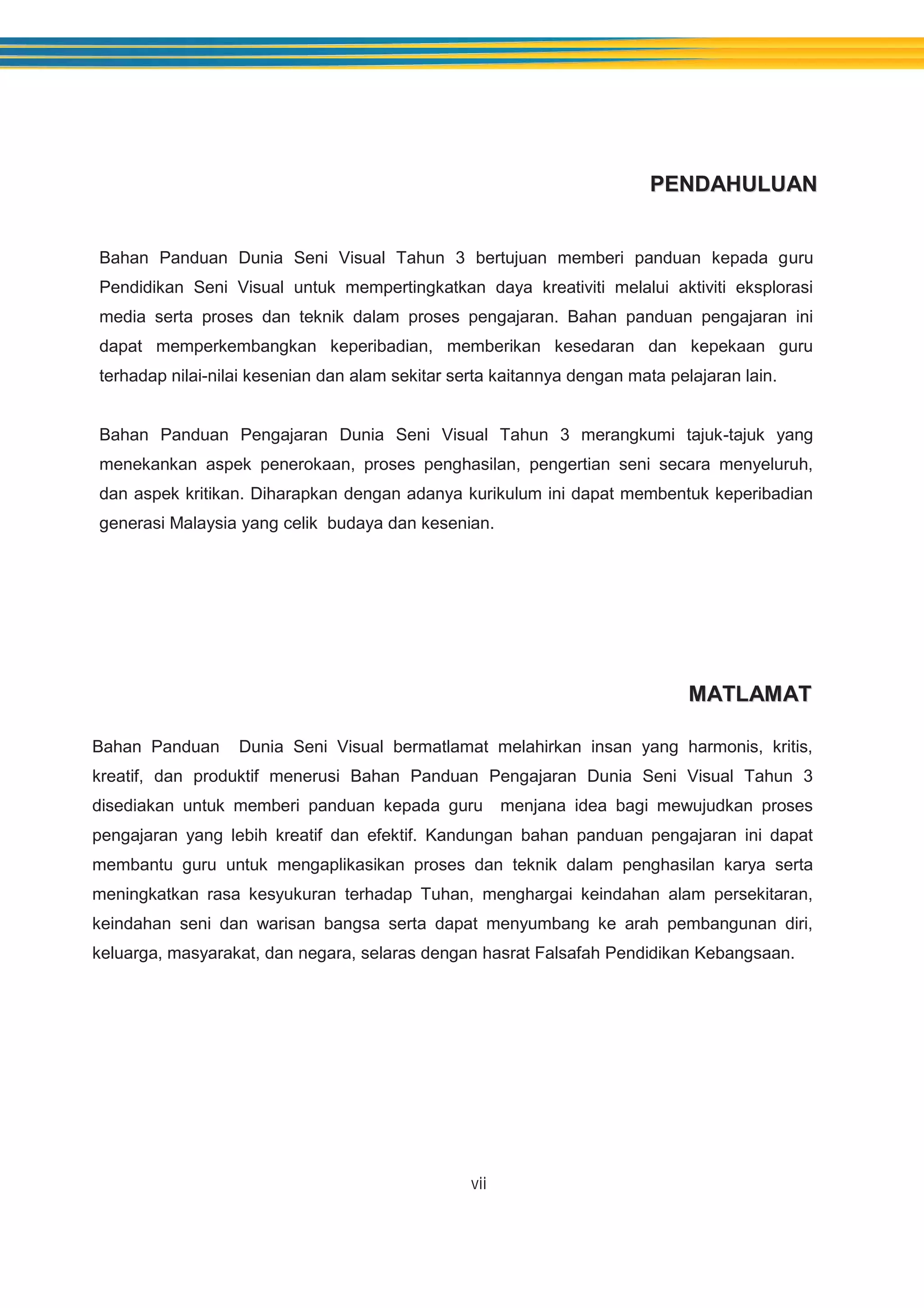 Panduan pengajaran dunia seni visual tahun 3 | PDF