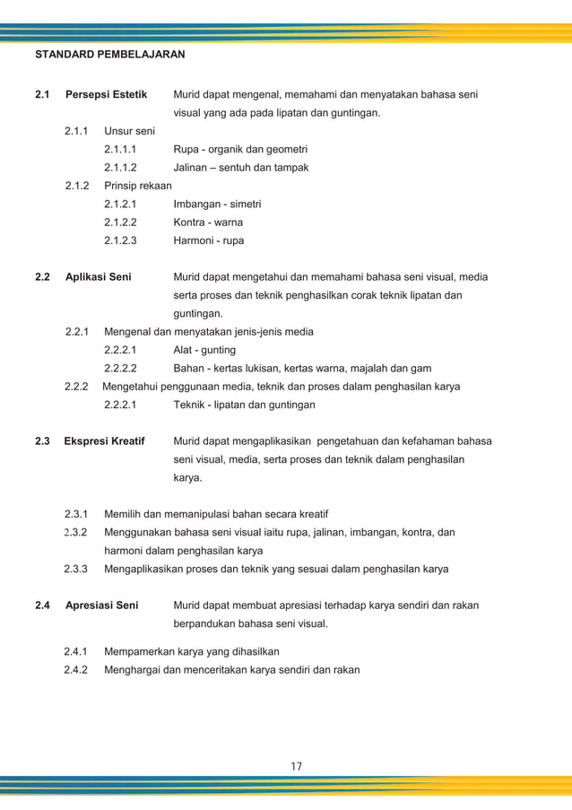 Panduan pengajaran dunia seni visual tahun 3 | PDF