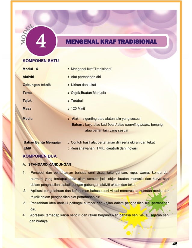 Panduan pengajaran kssr pendidikan seni visual tahun 6 | PDF